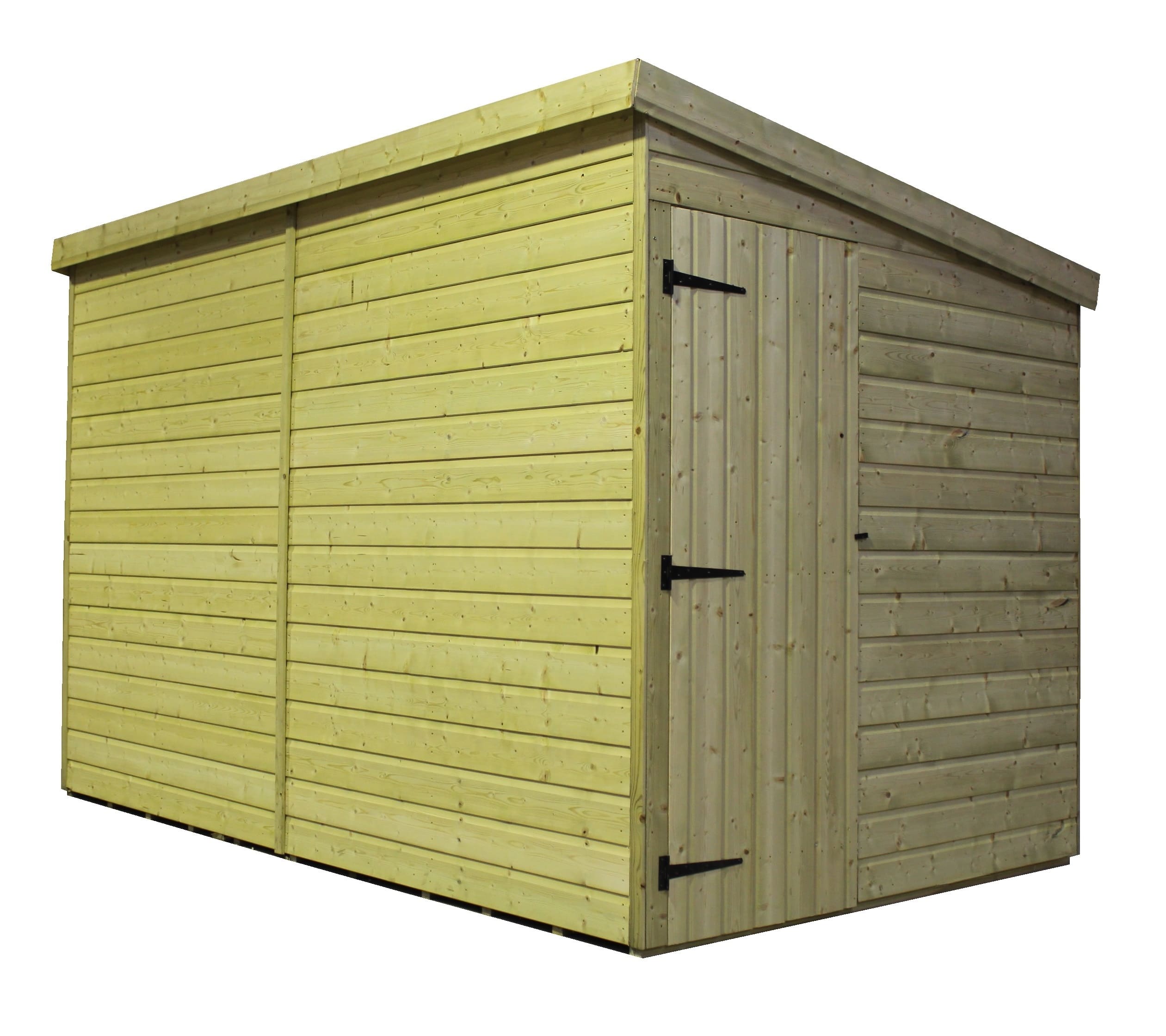 Empire 2000 10x7 Pent Garden Shed with Single Door on Right Side Panel ...