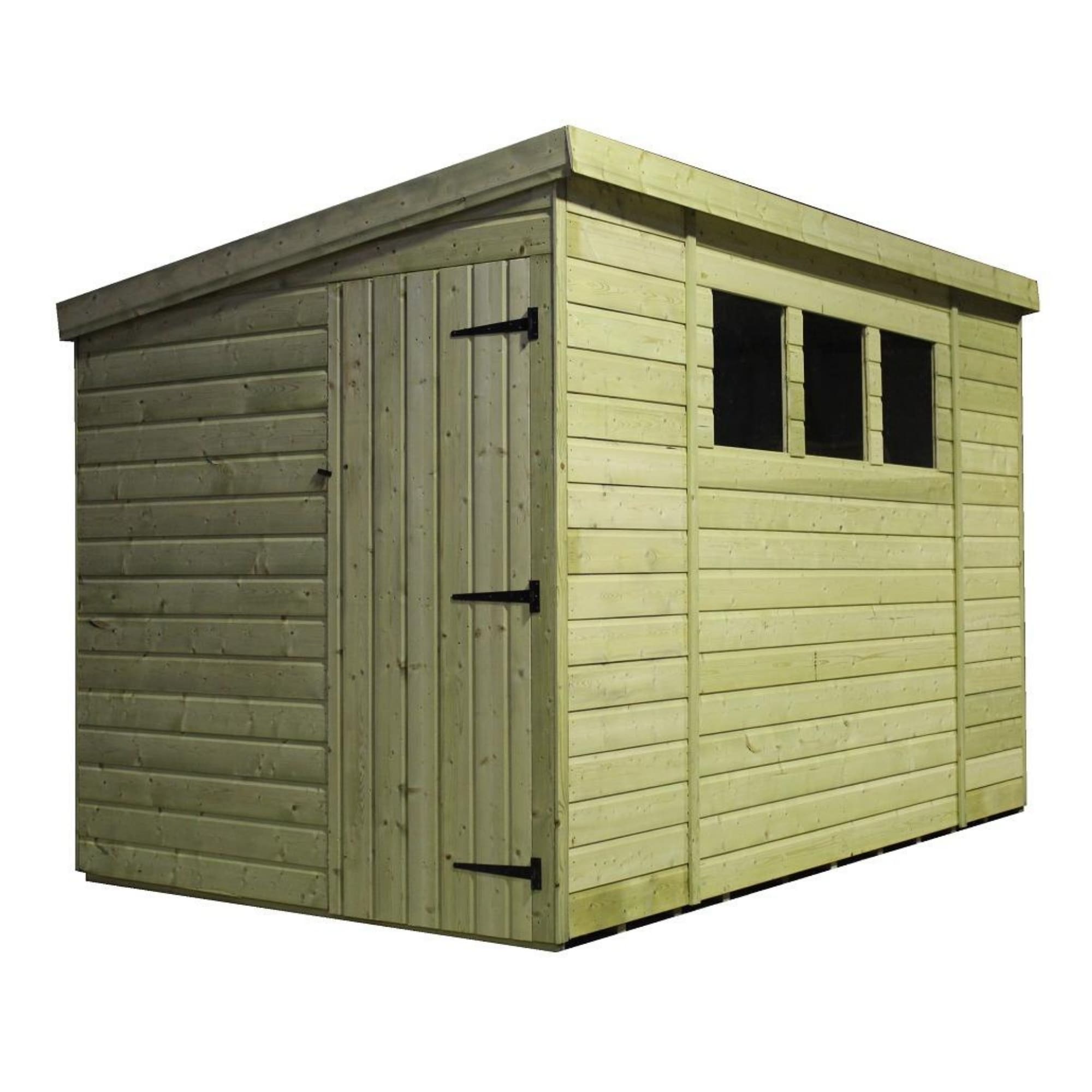 Empire 2500 14x4 Pent Garden Shed with a Single Door on Left Side Panel ...