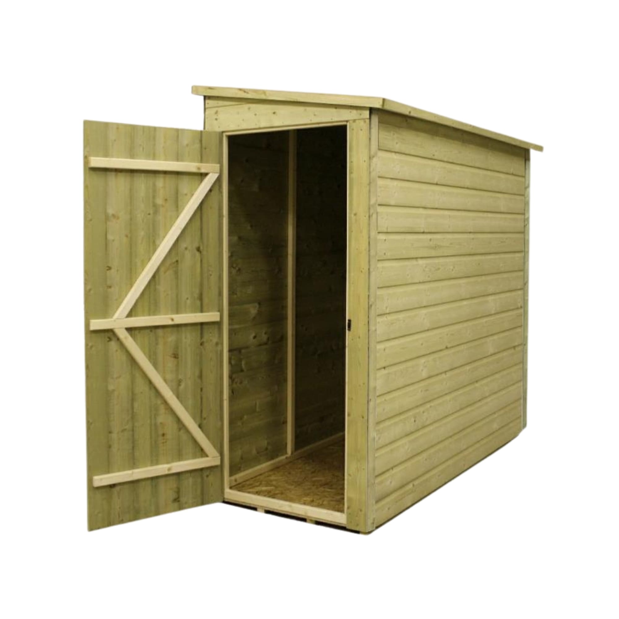 Empire 2200 4x3 Pent Garden Shed with a Single Door on Right Side Panel ...