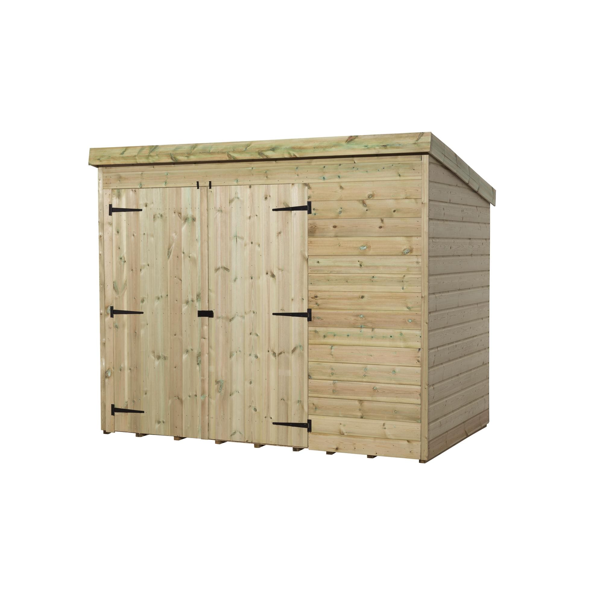 Empire 4000 x8 Pent Garden Shed with Left Side Double Door - Empire Sheds