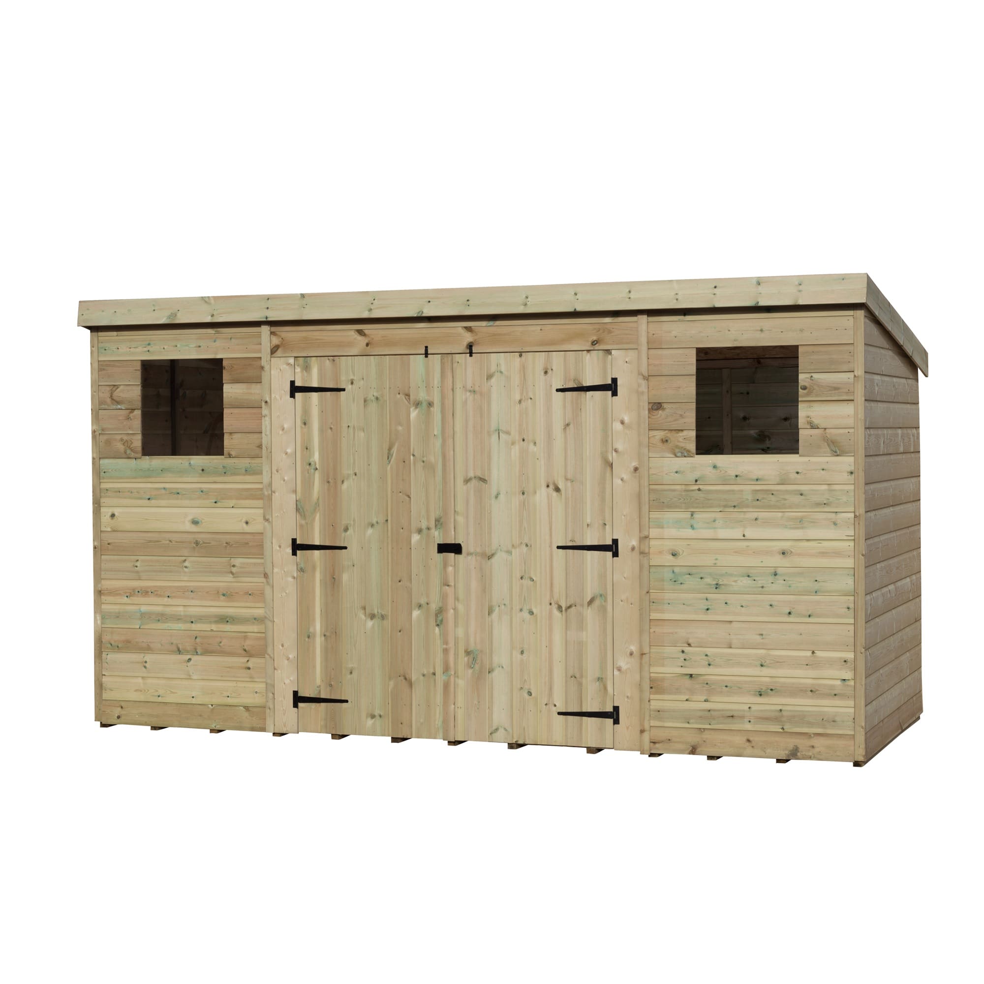 Empire 5000 10x4 Pent Garden Shed with Central Double Door & 2 Windows ...