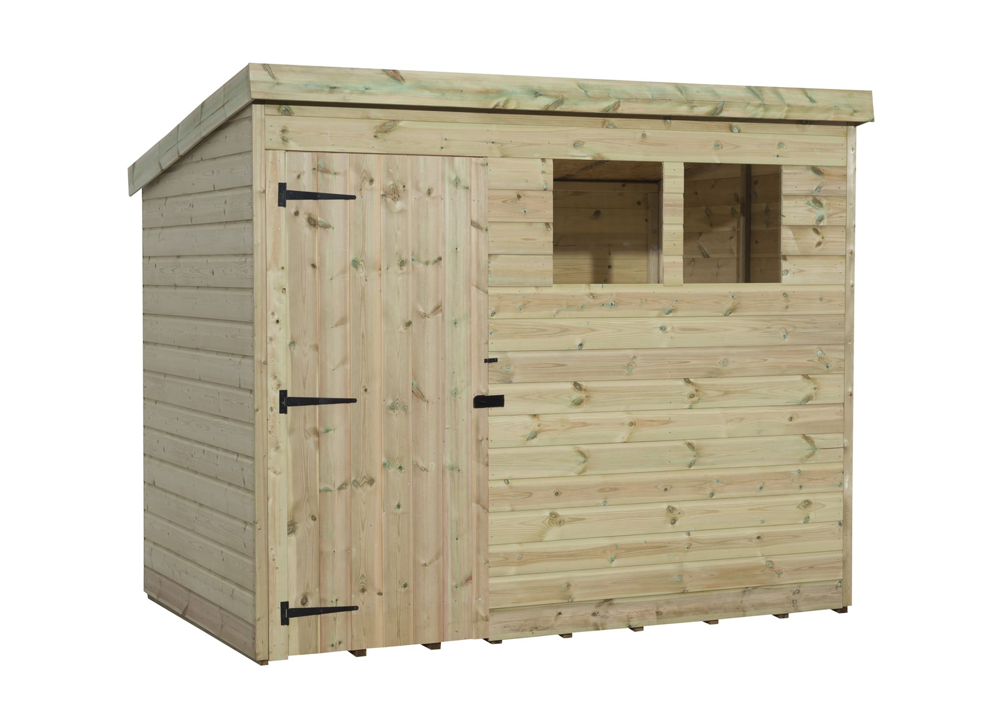 Empire 1500 9x8 Pent Garden Shed with Left Side Single Door With 2 Windows - Empire Sheds