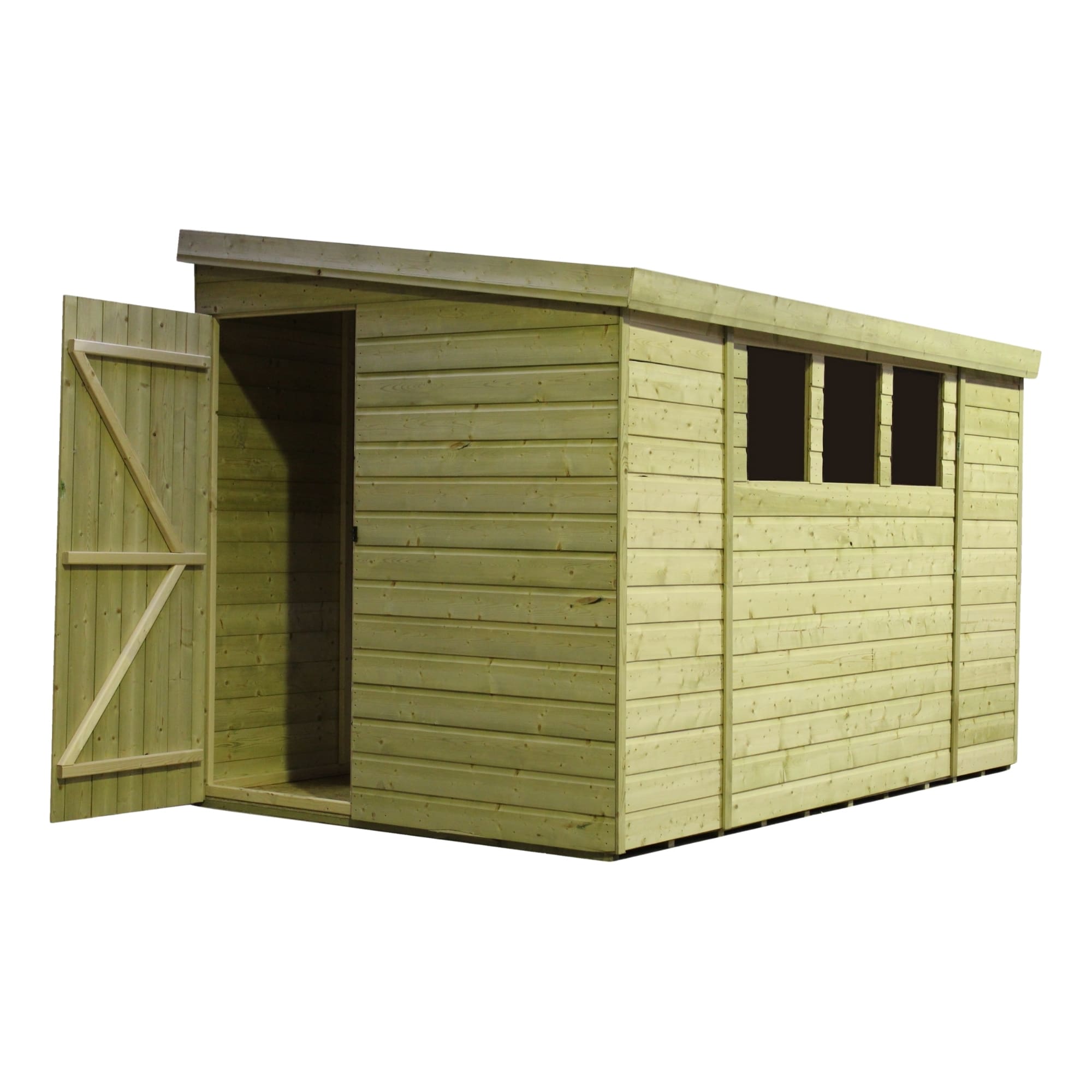 Empire 3000 14x4 Pent Garden Shed with a Single Doors on Both Side ...