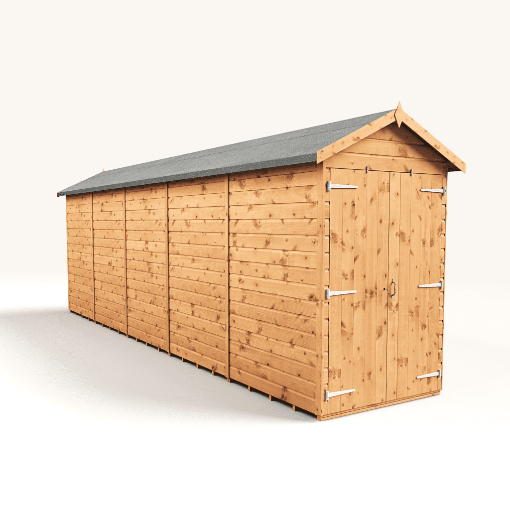 Empire 4x20 Modular Apex Garden Shed with a Double Door - Empire Sheds