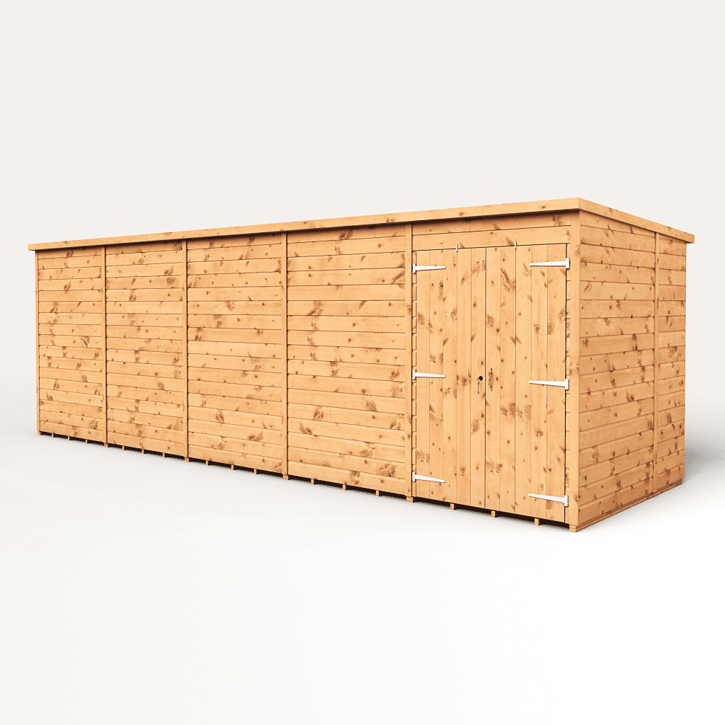 Empire 20x6 Modular Pent Garden Shed with a Double Door - Empire Sheds