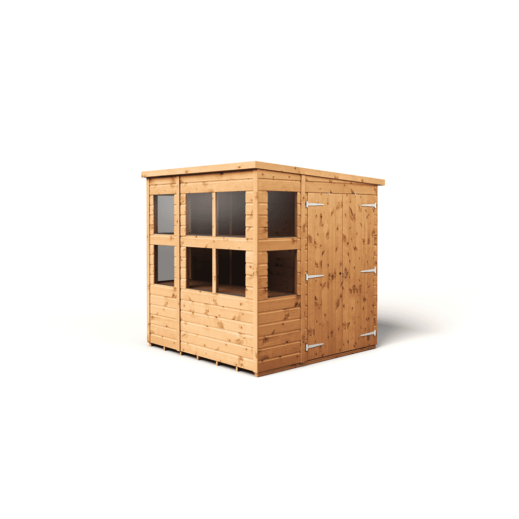 Empire 6x6 Pent Potting Shed with a Double Door & Windows - Empire Sheds