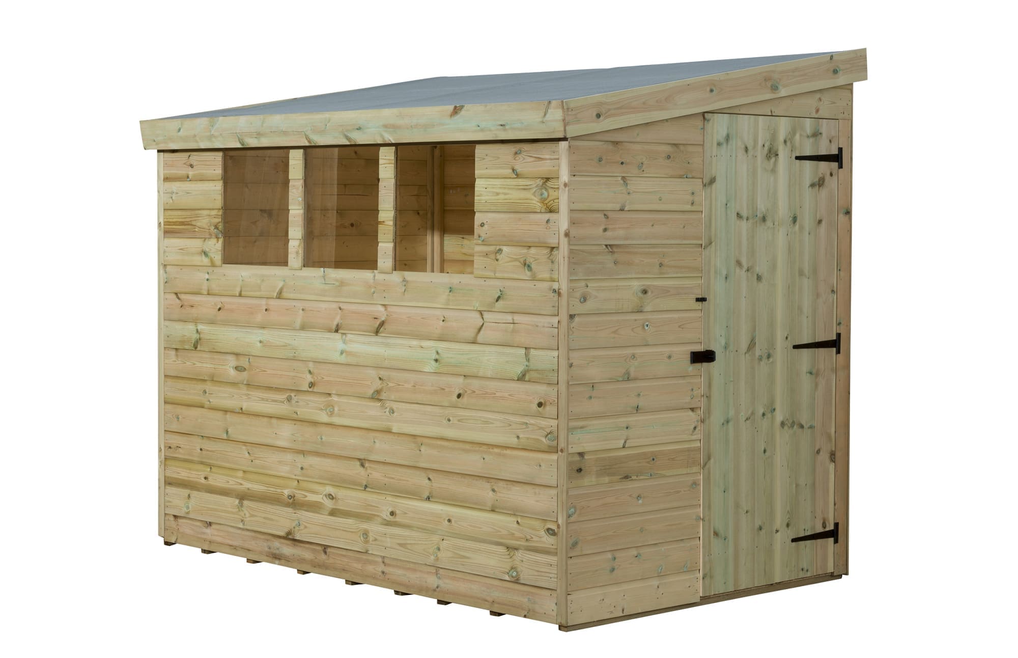Empire 3000 8x5 Pent Garden Shed with a Single Door on Right Side Panel ...